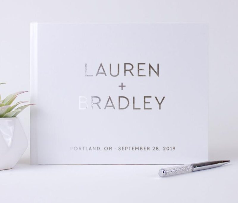 Modern Custom Wedding Guestbook Horizontal Photo Album Alternative ...