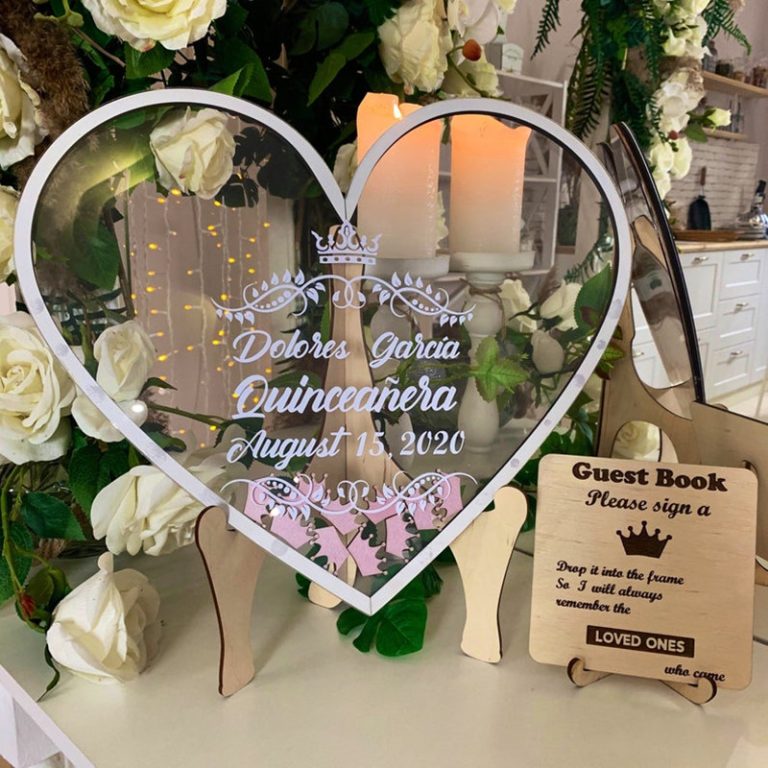 Custom Baby Shower Wooden Signature Drop Box With White Crown Frame ...