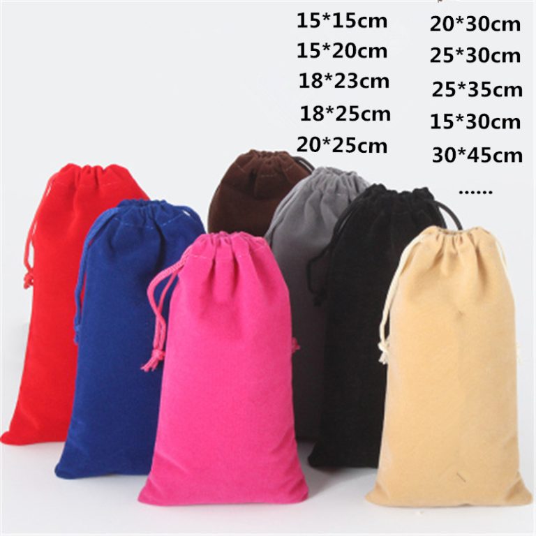 Custom Logo Large Velvet Drawstring Gift Bags - GetPartySupply.com - Up ...