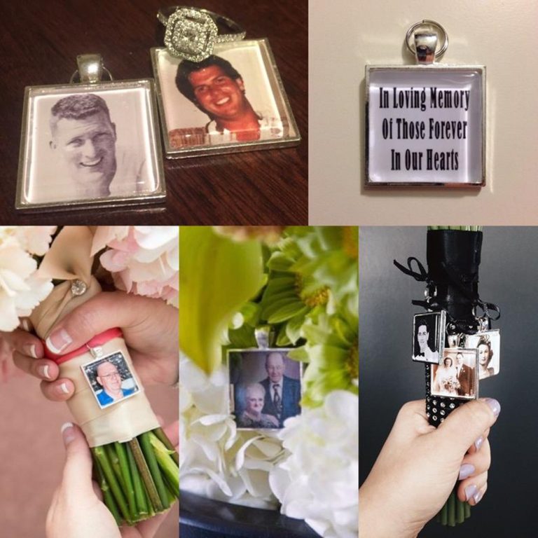 Personalized Memorial Photo Charms Wedding Bouquet Keepsake Pendants ...