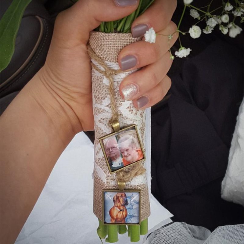 Personalized Memorial Photo Charms Wedding Bouquet Keepsake Pendants ...