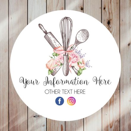 Custom Bakery Cake Labels Stickers 100 Pieces 37cm Personalised Logo ...