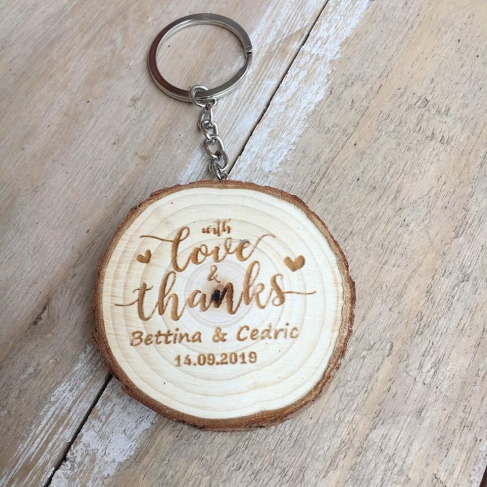 Personalized Engraved Wood Keychain 10pcs Rustic Wedding Party Favors ...