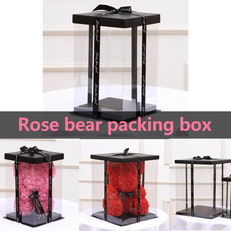 Transparent Display Gift Box For Teddy Bear Plush Rabbit Rose Gifts ...