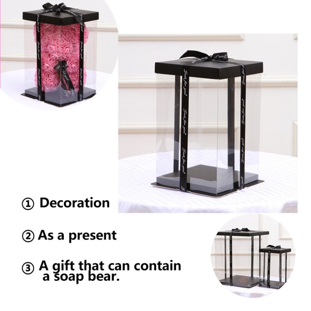 Transparent Display Gift Box For Teddy Bear Plush Rabbit Rose Gifts ...