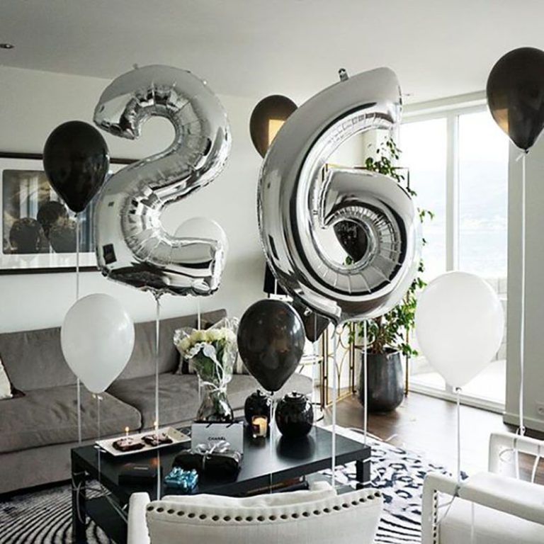 Gold Silver Giant Number Balloons For 18th26th Birthday Party ...