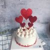 7pcs Red Gold Heart Cake Toppers Wedding Birthday Party Decor ...