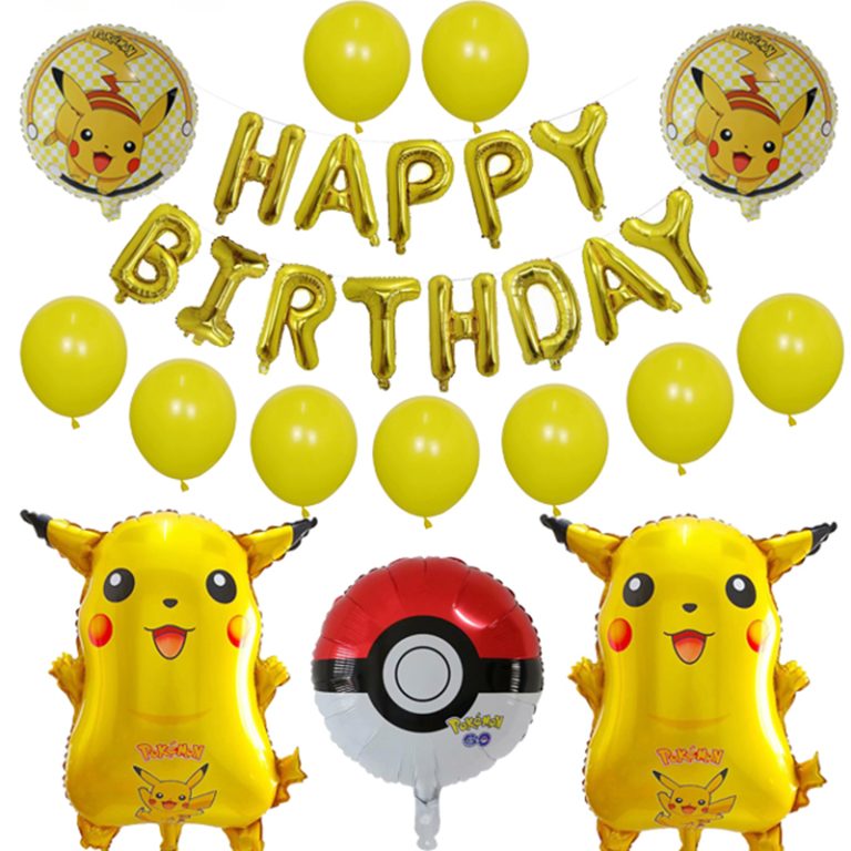 Pikachu Jenny Turtle Pokemon Birthday Party Balloon Set For Kids ...